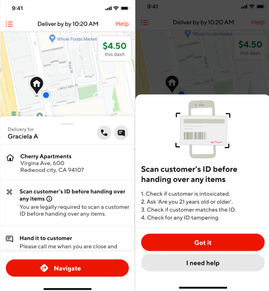 Alcohol Order App Navigation
