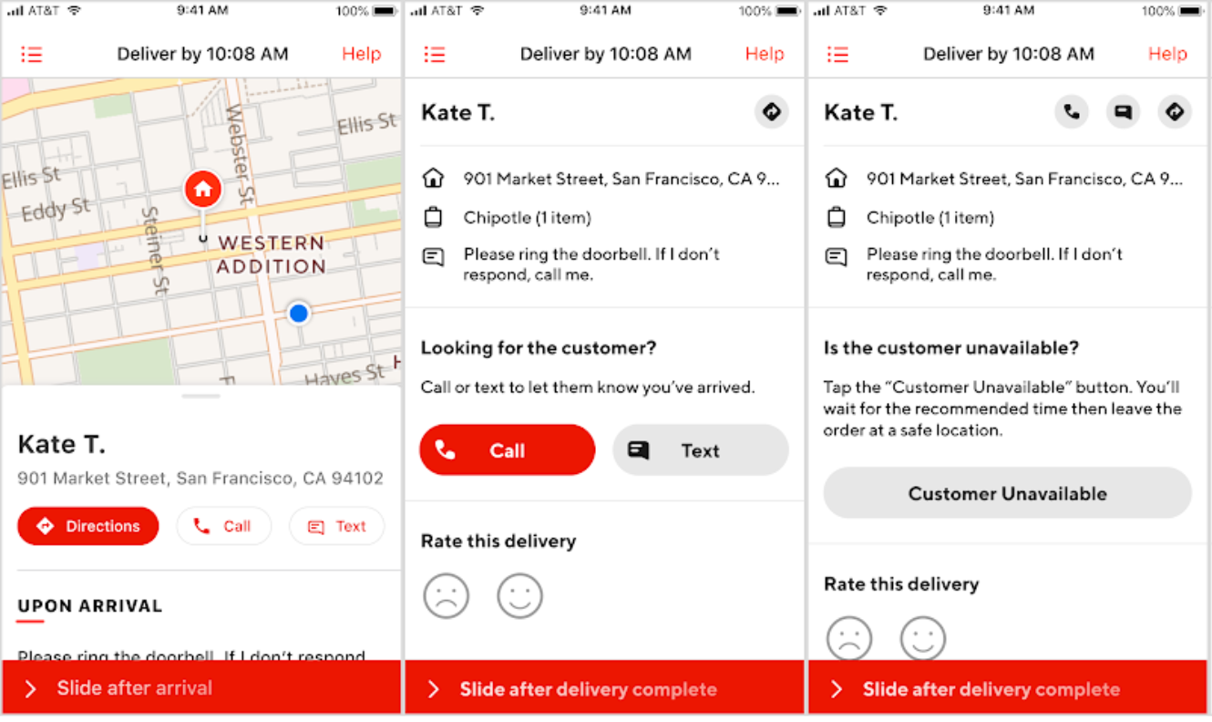 How do I complete a delivery or task if the customer is unavailable?