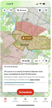 New Dasher: Navigating Reserved Zones