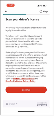 Dasher Signup Process