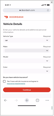 Dasher Signup Process