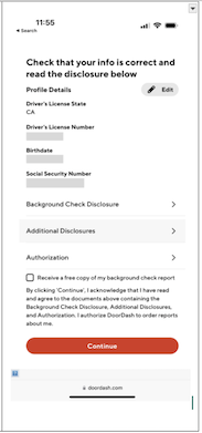 Dasher Signup Process