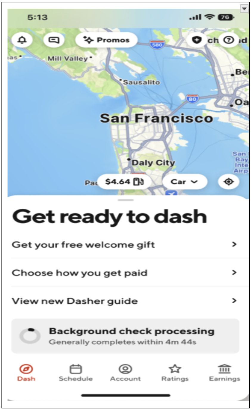 Dasher Signup Process