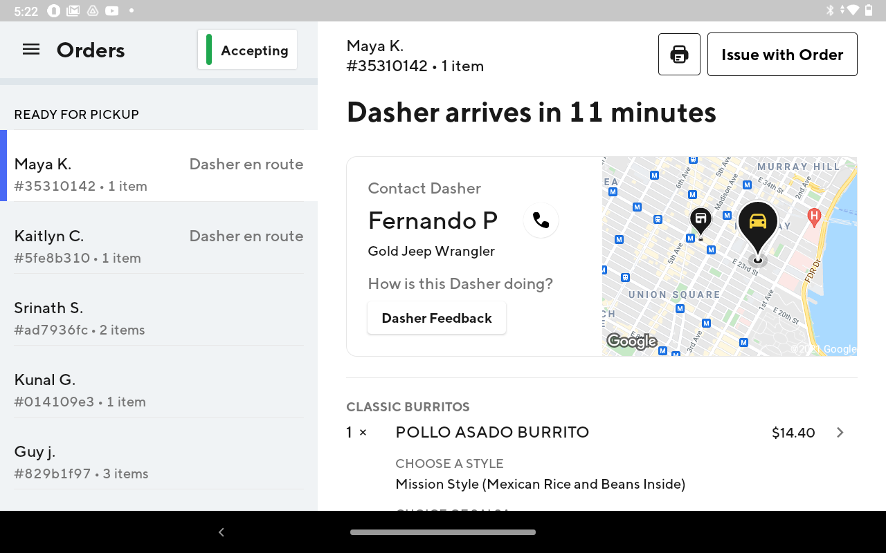 How can I tell when my Dasher is arriving?