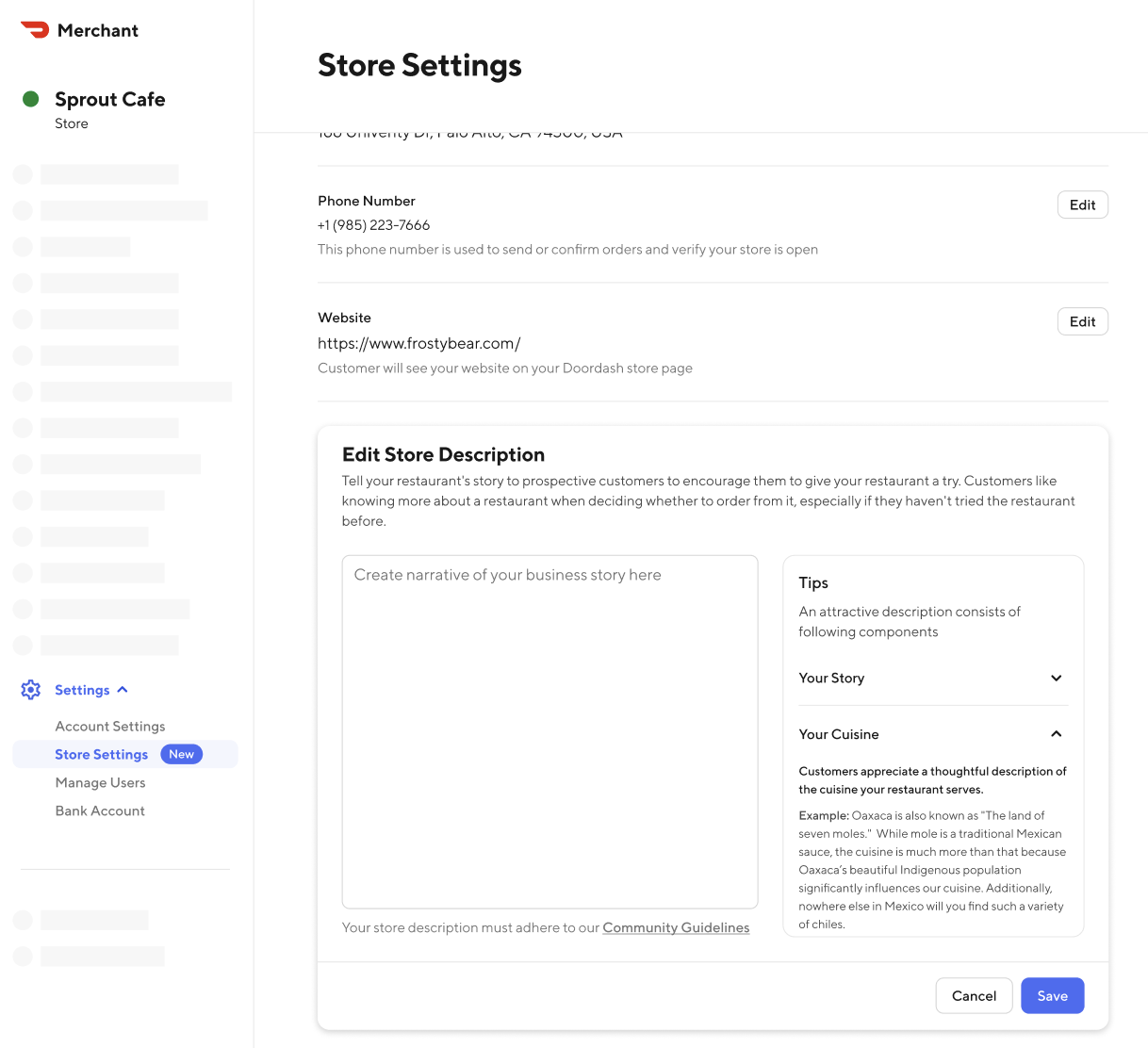 How to Update Your Store Description in the Merchant Portal