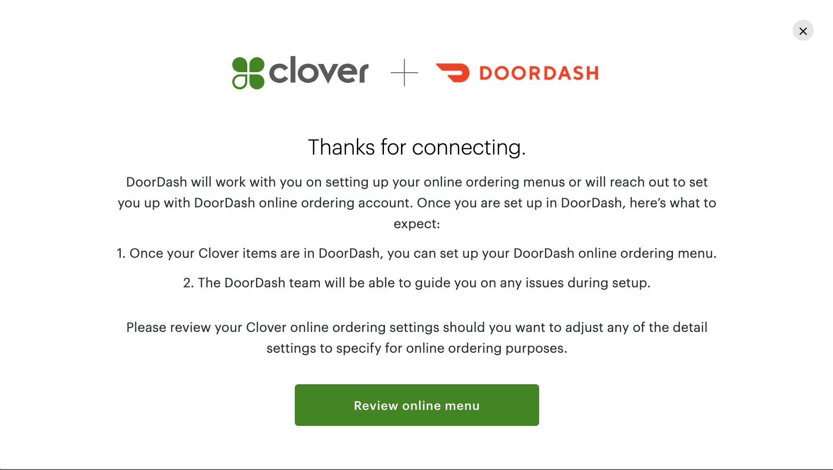 Integrate DoorDash with your Clover POS