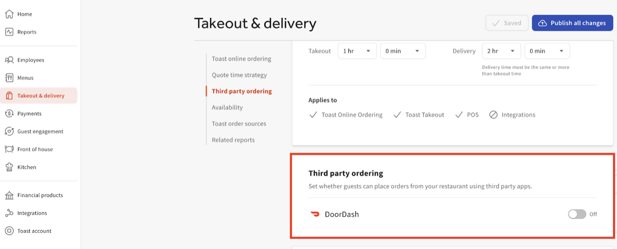 Managing DoorDash orders on your Toast POS