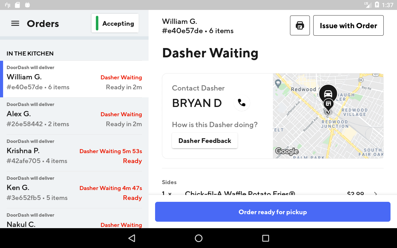 How can I tell when my Dasher is arriving?