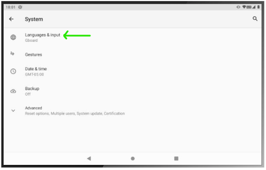 Update your tablet's language.