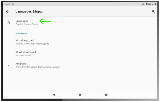 Update your tablet's language.