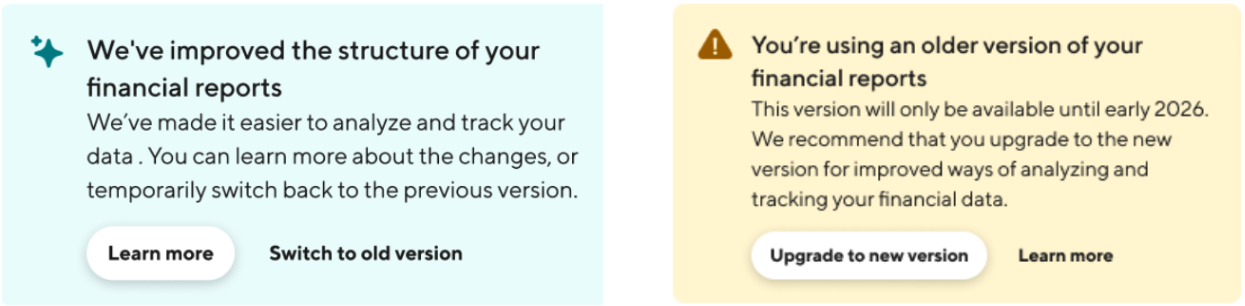 Financial Report CSV Updates in Report Builder